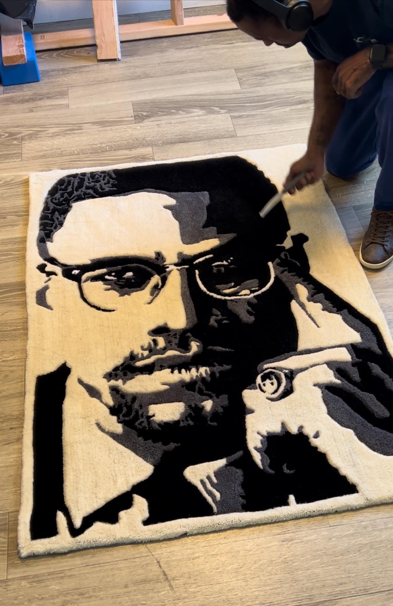 Malcolm X Tufted Portrait Rug - Etsy
