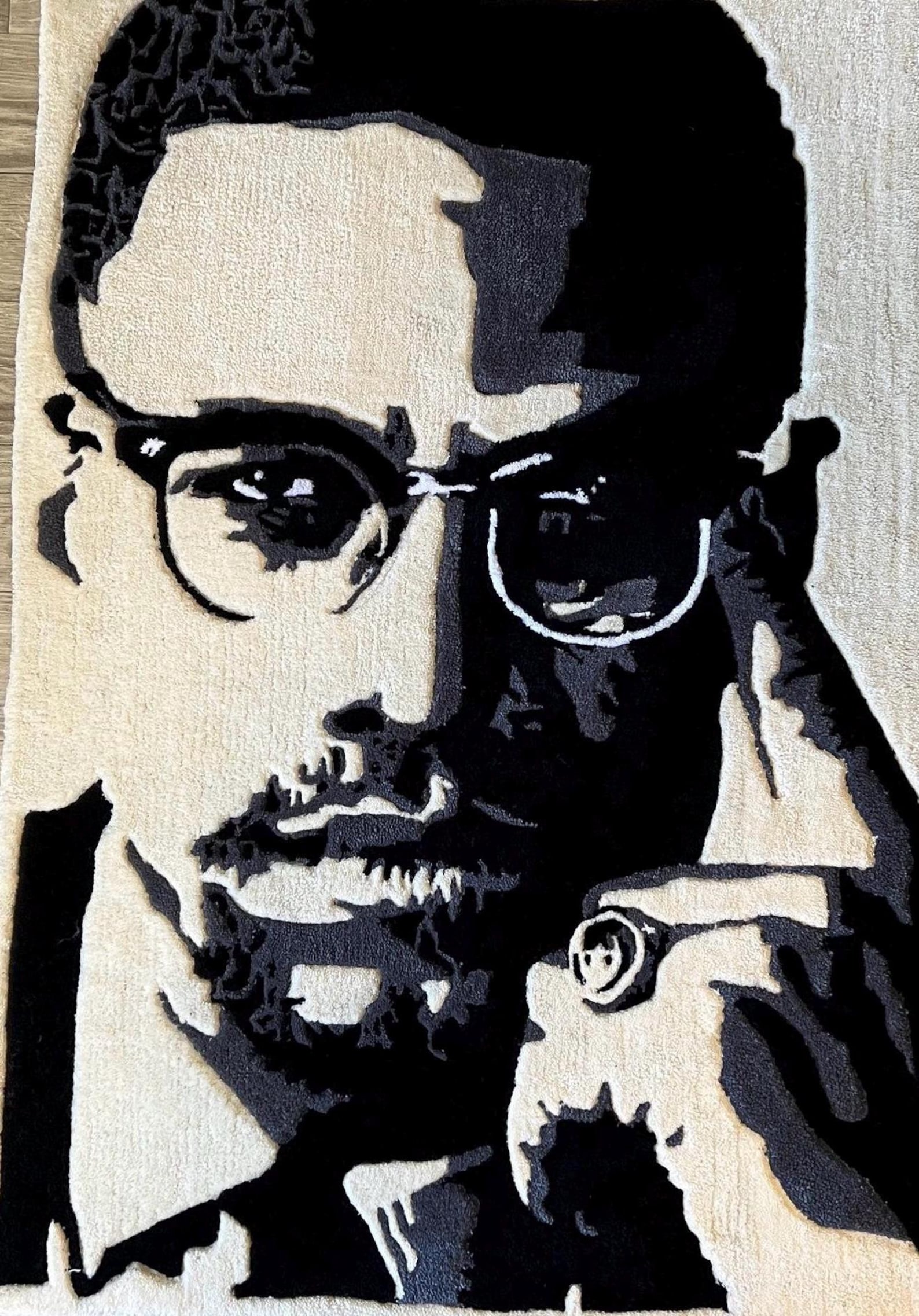 Malcolm X Tufted Portrait Rug - Etsy
