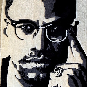 Malcolm X Tufted Portrait Rug - Etsy