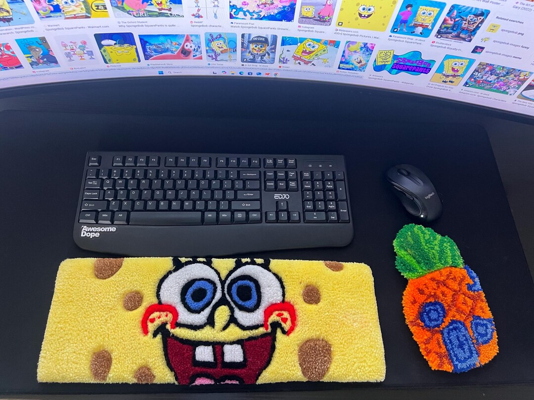 Sea Sponge Tufted Keyboard Rug/mouse Rug Combo - Etsy