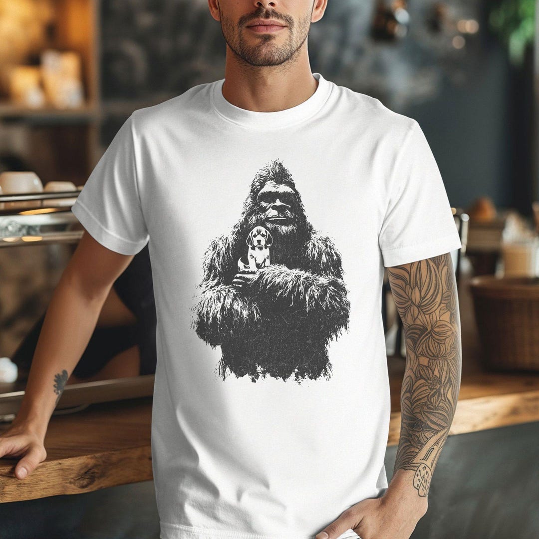 Beagle Bigfoot Shirt, Funny Sasquatch Dog Tee, Beagle Mom Gift, Retro ...