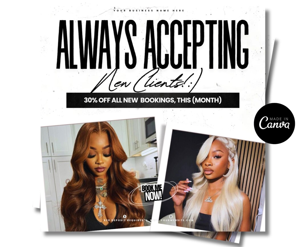 New Client Welcome Flyer: Hair, Lashes, Makeup, Nails - Etsy