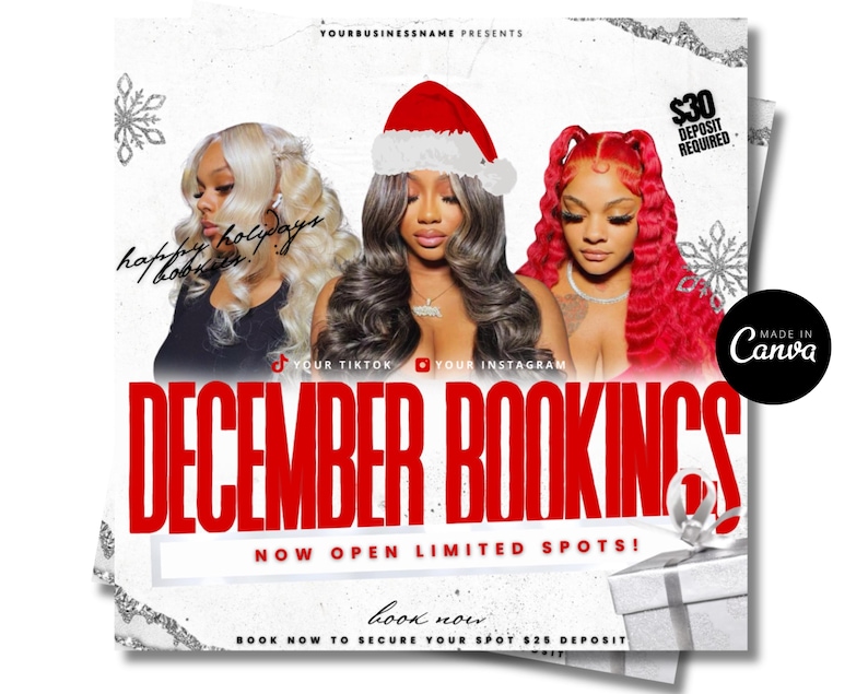 December Booking Flyer , Holiday Booking Flyer, Book Now Flyer ...