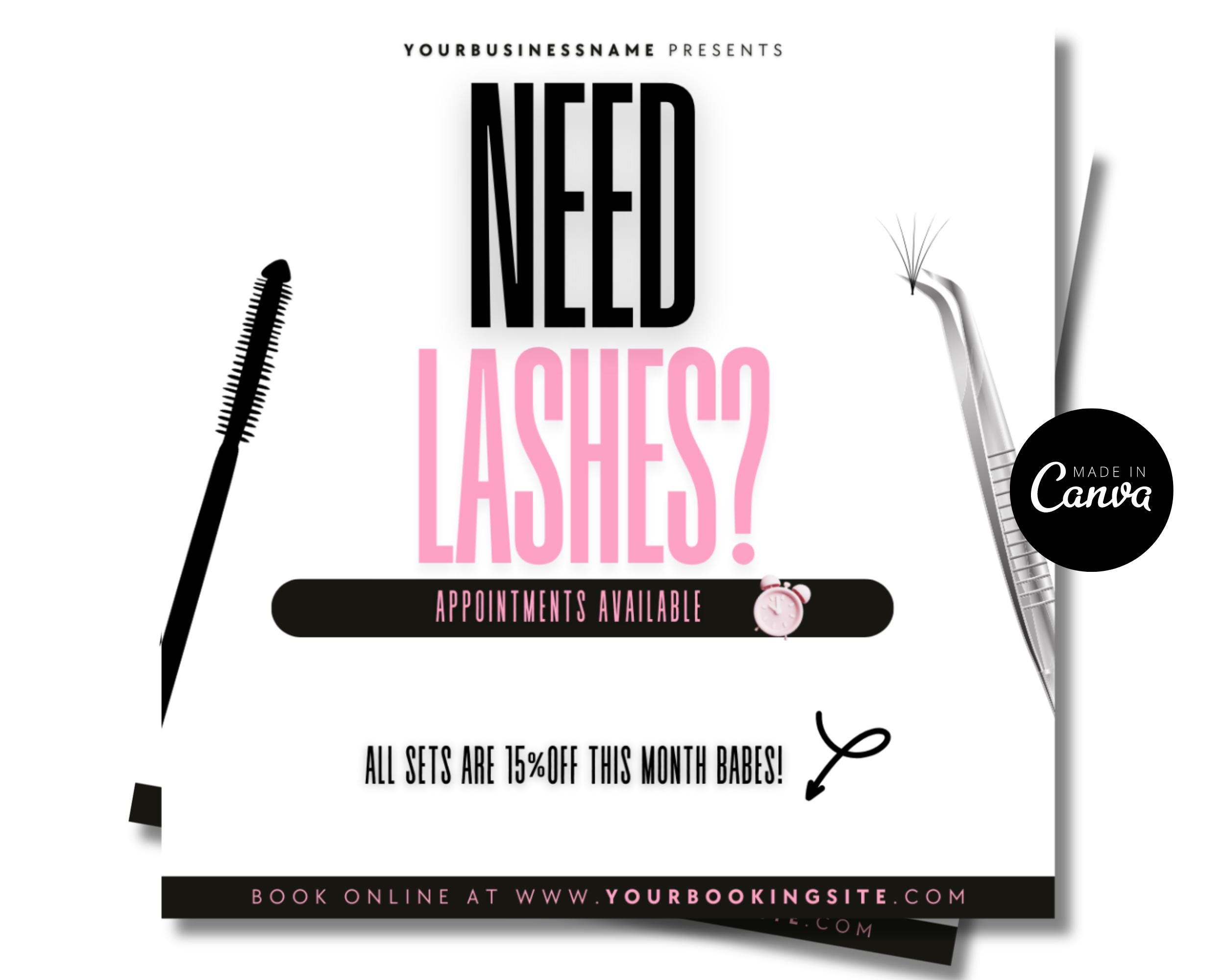Lash Appointments Flyer: Lash Tech Booking, New Lashes - Etsy