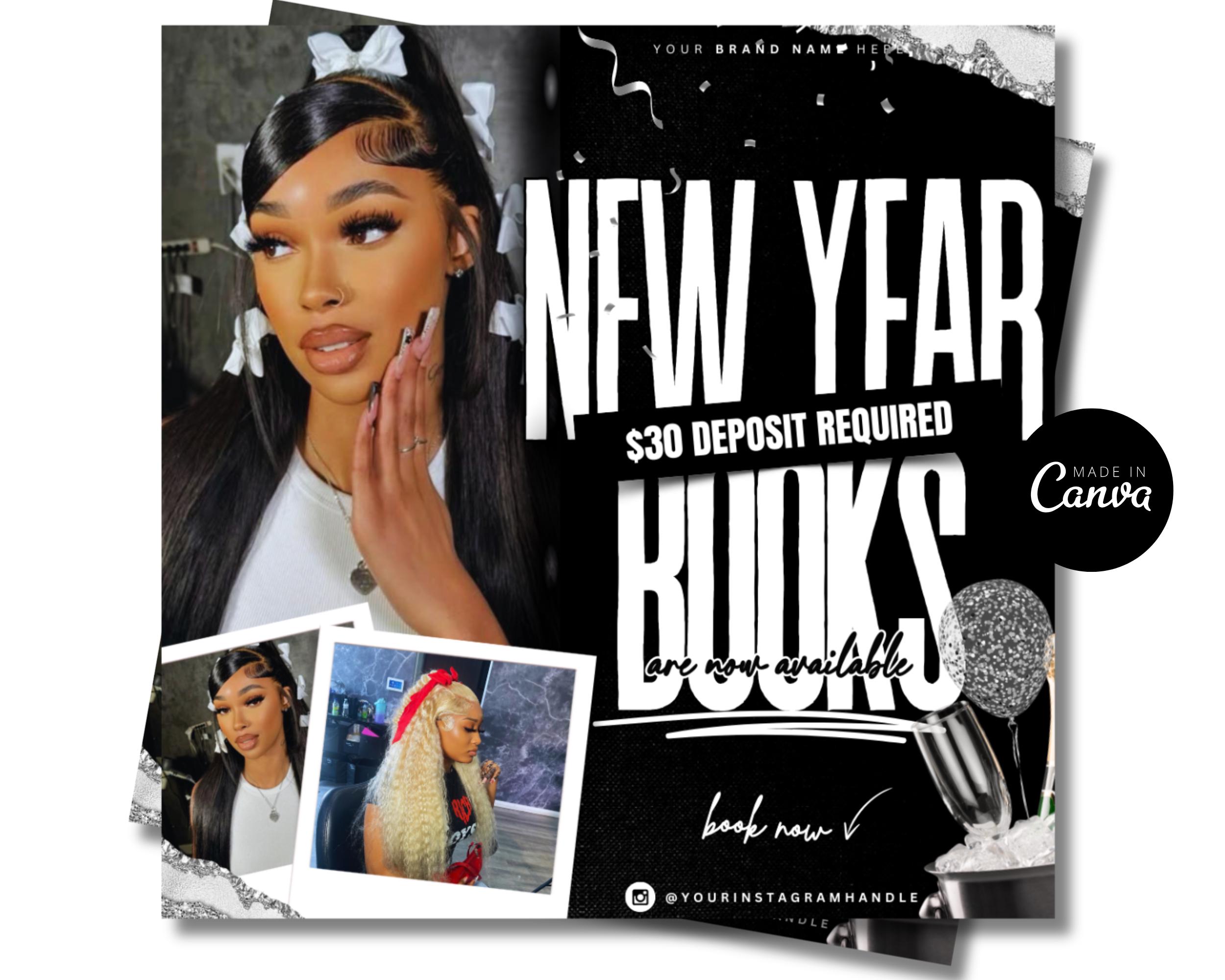 January Booking Flyer, January Books Open, Now Booking January, January ...