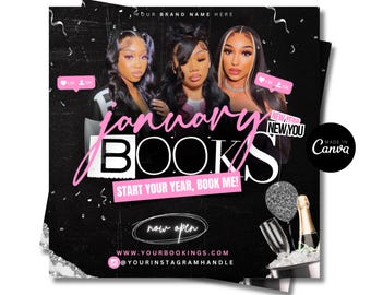 January Booking Flyer, January Books Open, Now Booking January, January ...