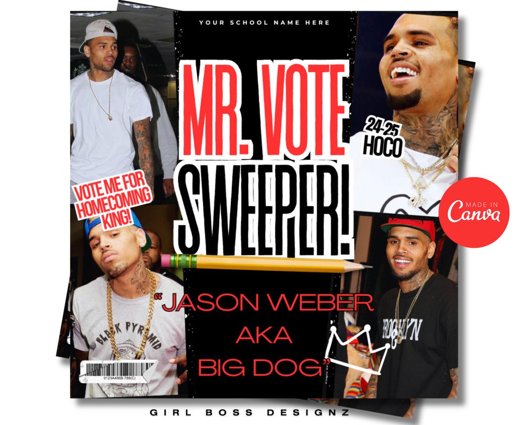Homecoming Flyer, Vote for Me Flyer, HOCO King Editable Canva Flyer ...