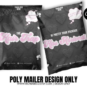 Wig Polymailer Design, Lace Front Wig & Packaging Bundles, Hair Package , Diy Custom Box Design ...