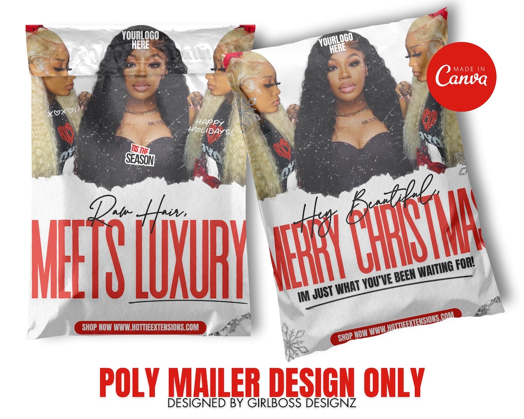 Wig Polymailer Design, Lace Front Wig & Packaging Bundles, Hair Package ...