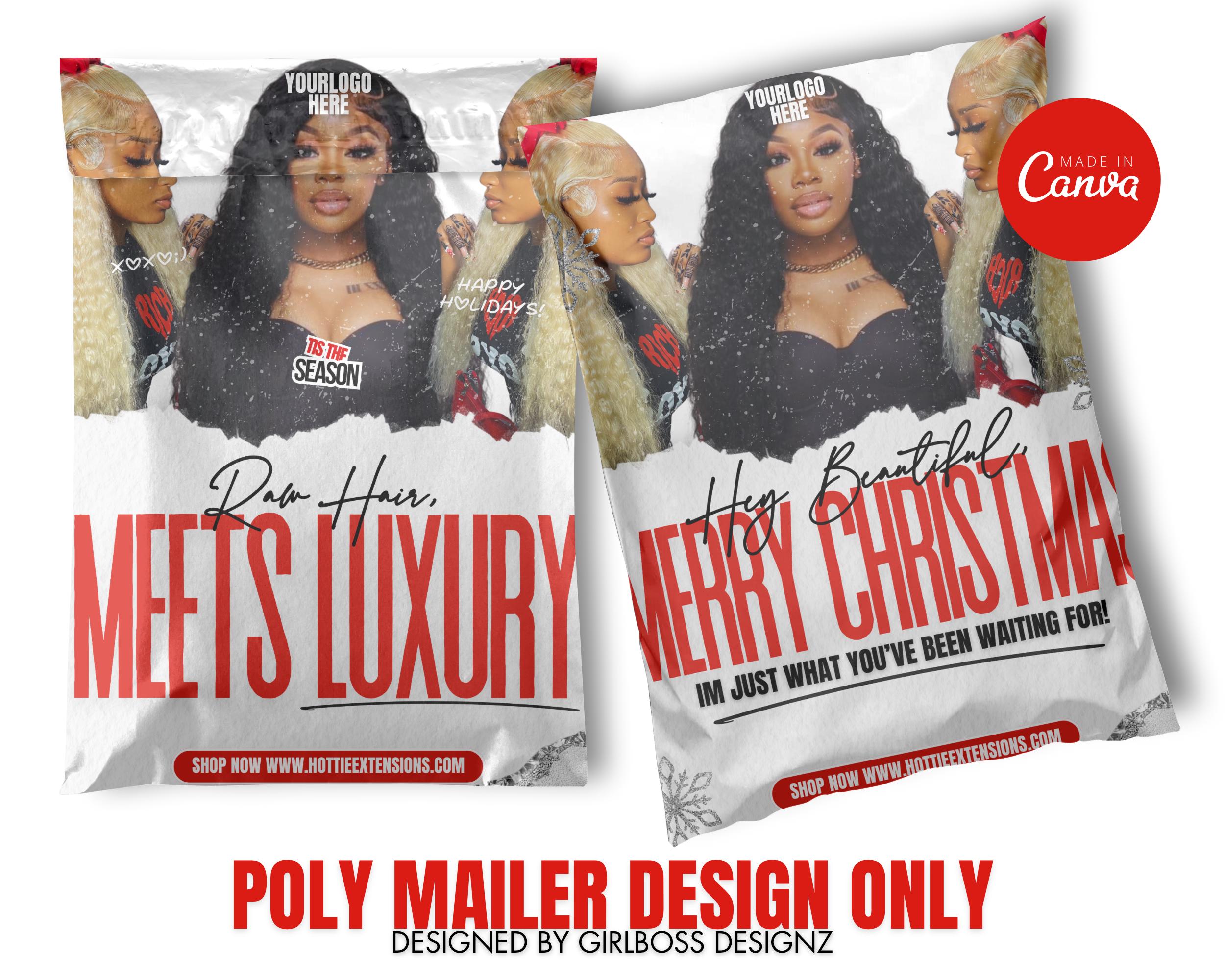 Wig Polymailer Design, Lace Front Wig & Packaging Bundles, Hair Package , Diy Custom Box Design ...