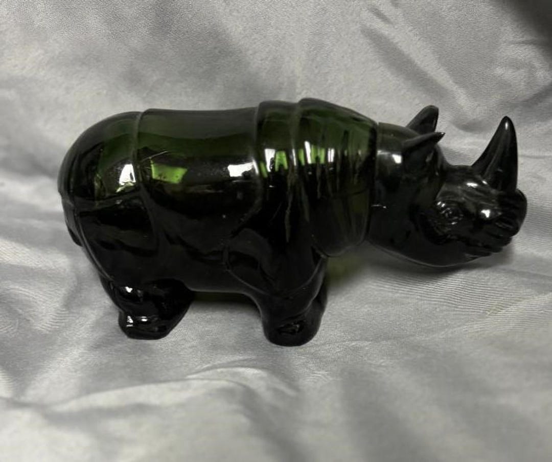 Avon Rhinoceros Rhino Aftershave Bottle Green Vintage Empty Big Game - Etsy