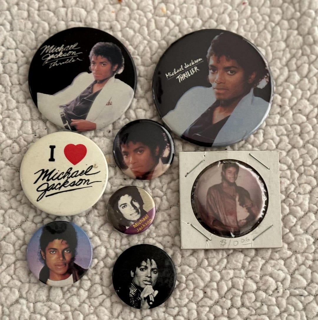 Michael Jackson Vintage Pin Lot Eight Buttons Mostly Thriller Era - Etsy