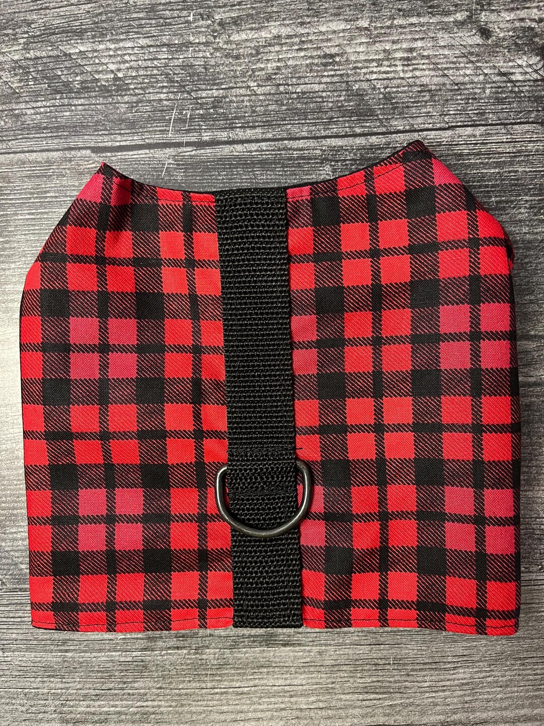 Red Plaid Holiday Dog Harness Vest - Etsy