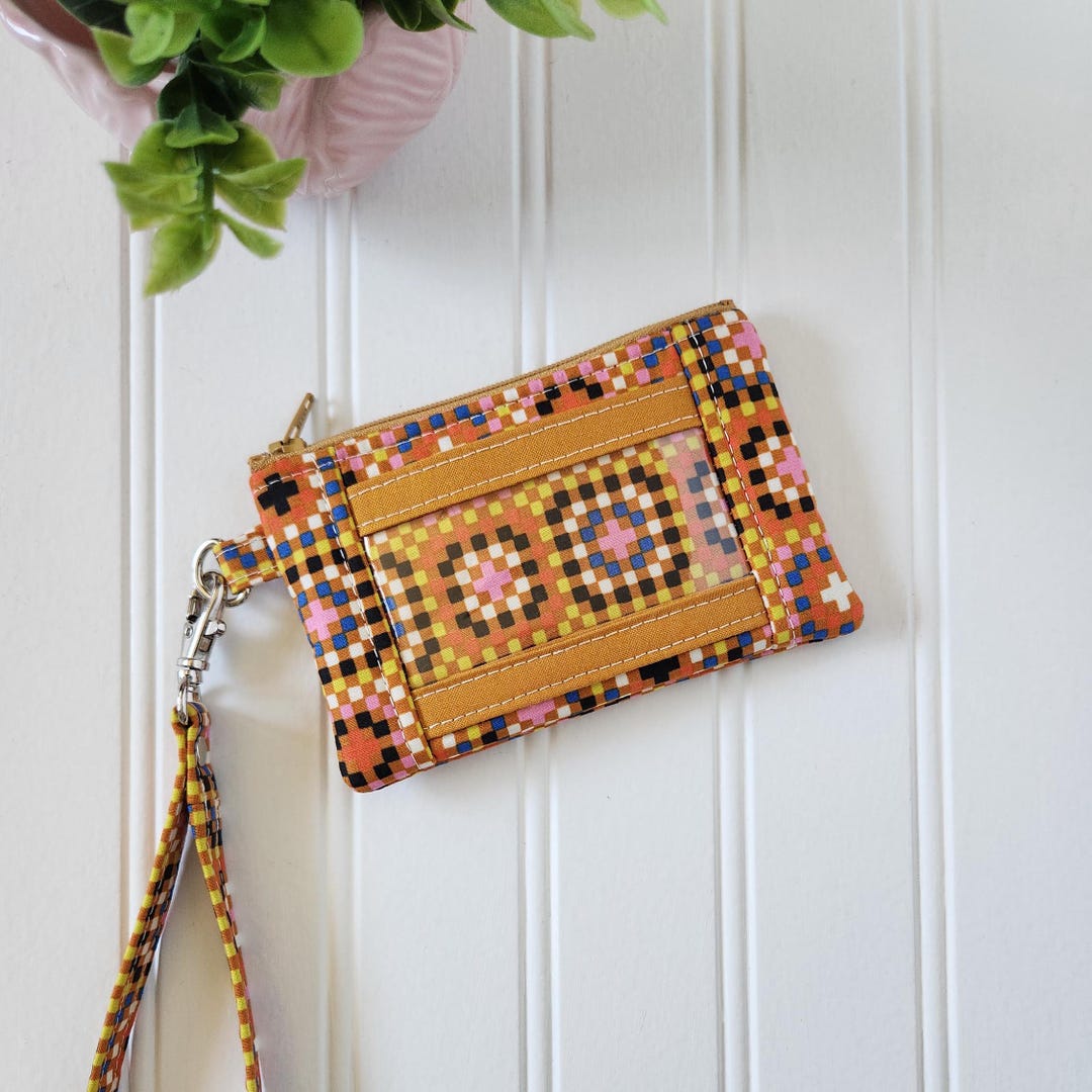 Granny Square ID Wristlet, Mini ID Wristlet Wallet, Zipper ID Wallet ...