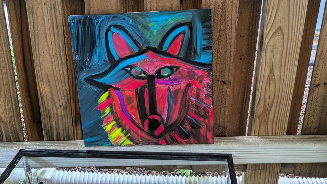 Steppen Wolf Acrylic Painting - Etsy