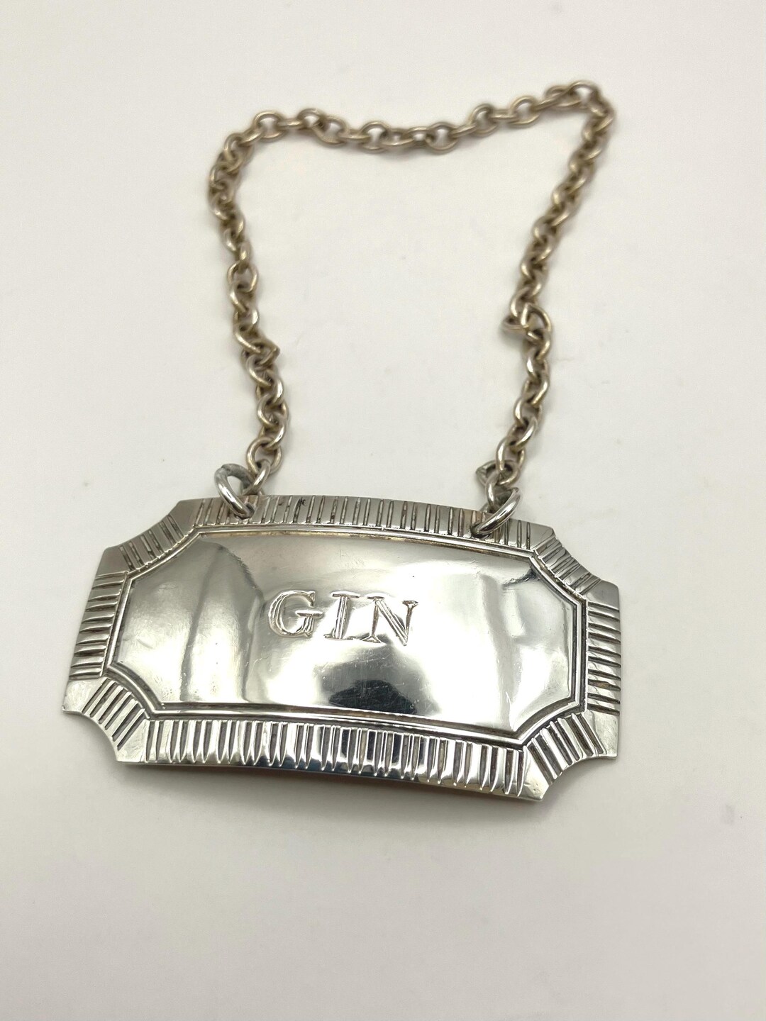 Silver Gin Label Hallmarked Harman Brothers, Birmingham 1973 - Etsy