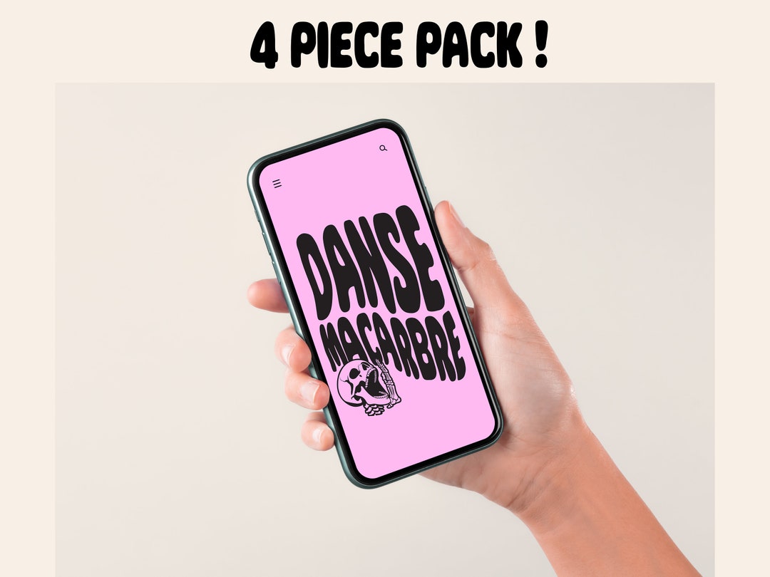 Danse Macabre Phone Wallpaper Bold Graphic Background Edgy Digital ...