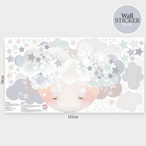 Sleepy Moon Fabric Decal Wall Stickers Modern Boy Bedroom Wall Sticker ...