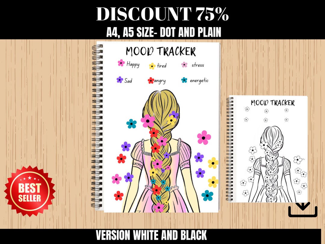 Monthly Mood Tracker Printable & Digital Planner Pages A5 and A4 Sizes ...
