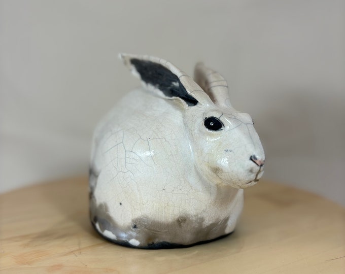 Raku Rabbit Ceramic Sculpture - Etsy