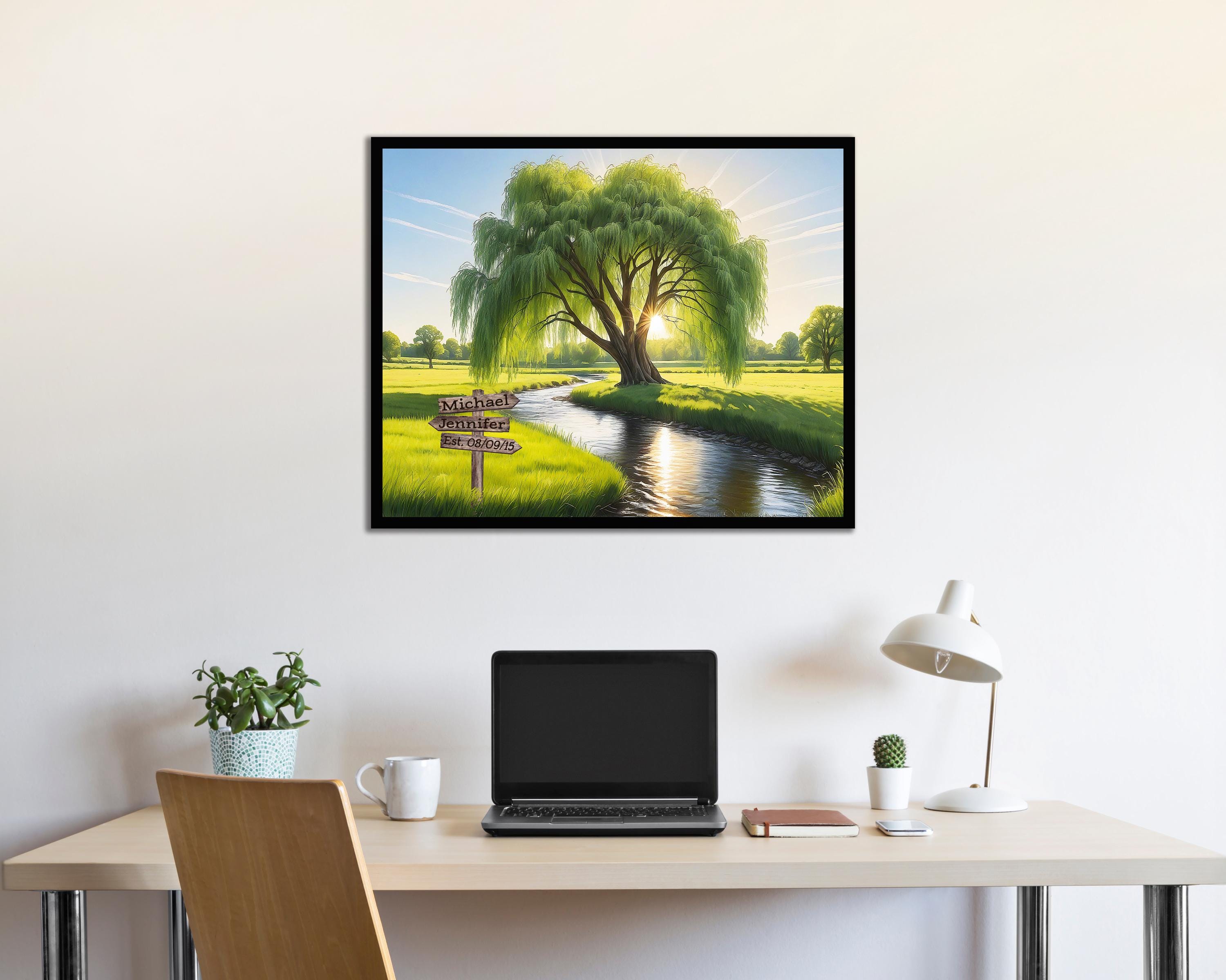 Personalized Willow Tree Anniversary Print, Couples Gift - Etsy