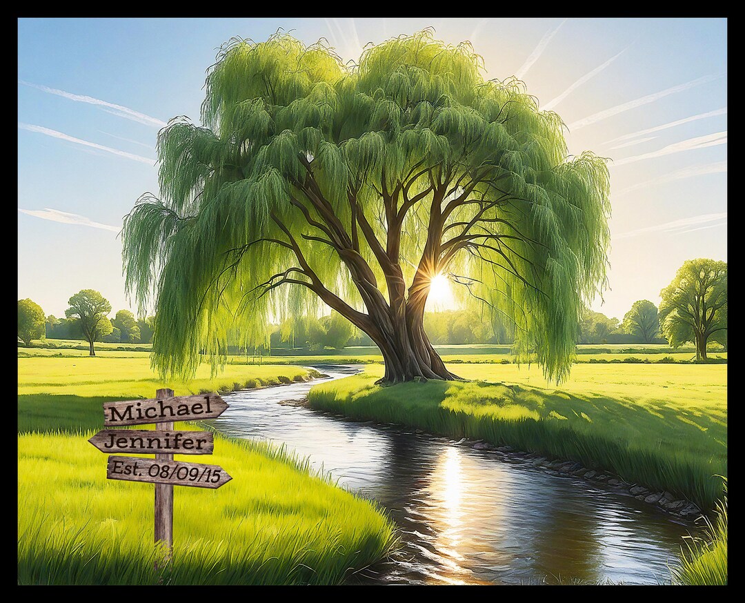 Personalized Willow Tree Anniversary Print, Couples Gift - Etsy