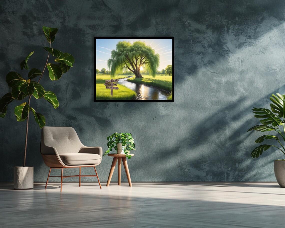 Personalized Willow Tree Anniversary Print, Couples Gift - Etsy