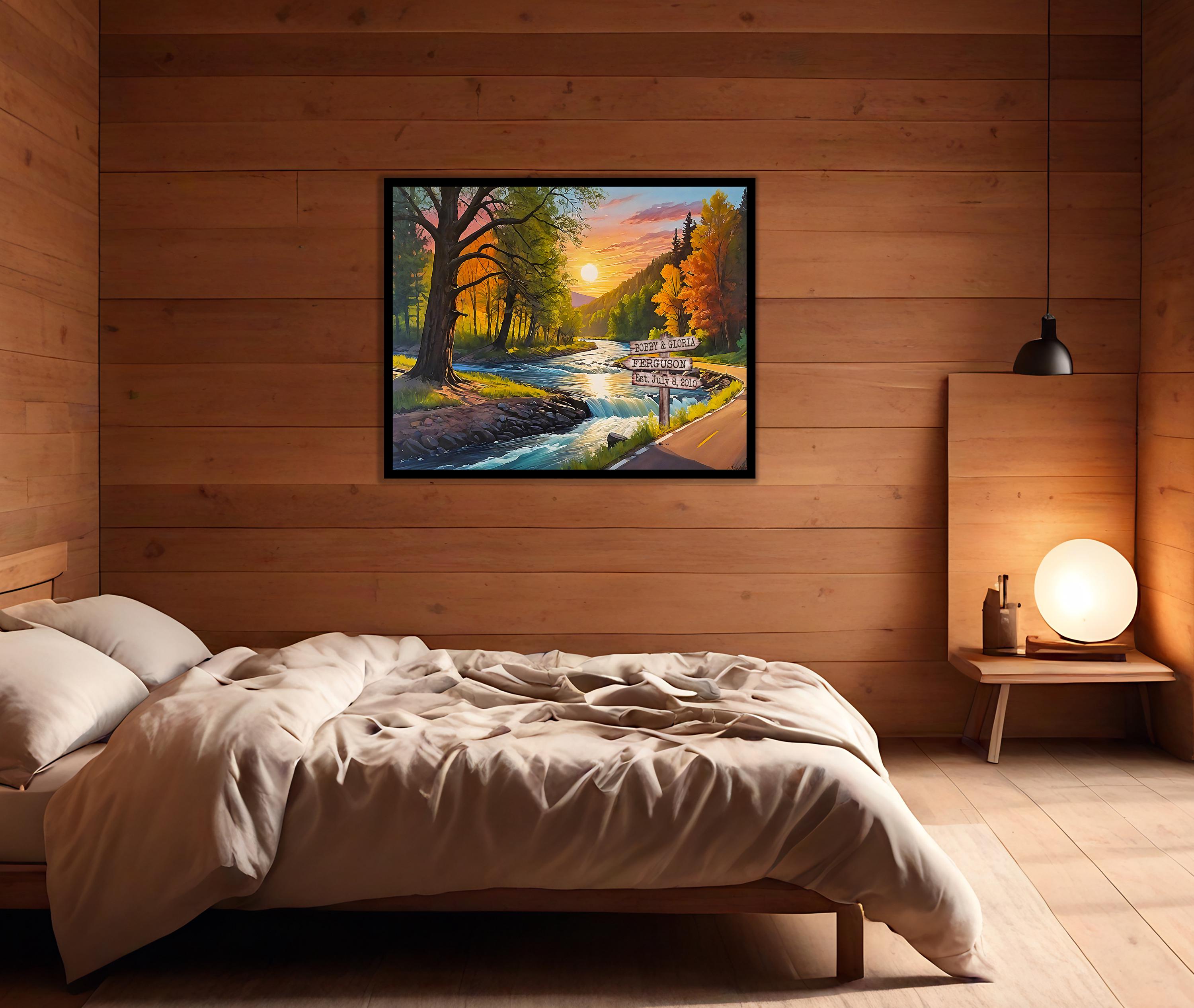 Personalized River Scene Print! Great Anniversary Gift or Wedding Gift ...