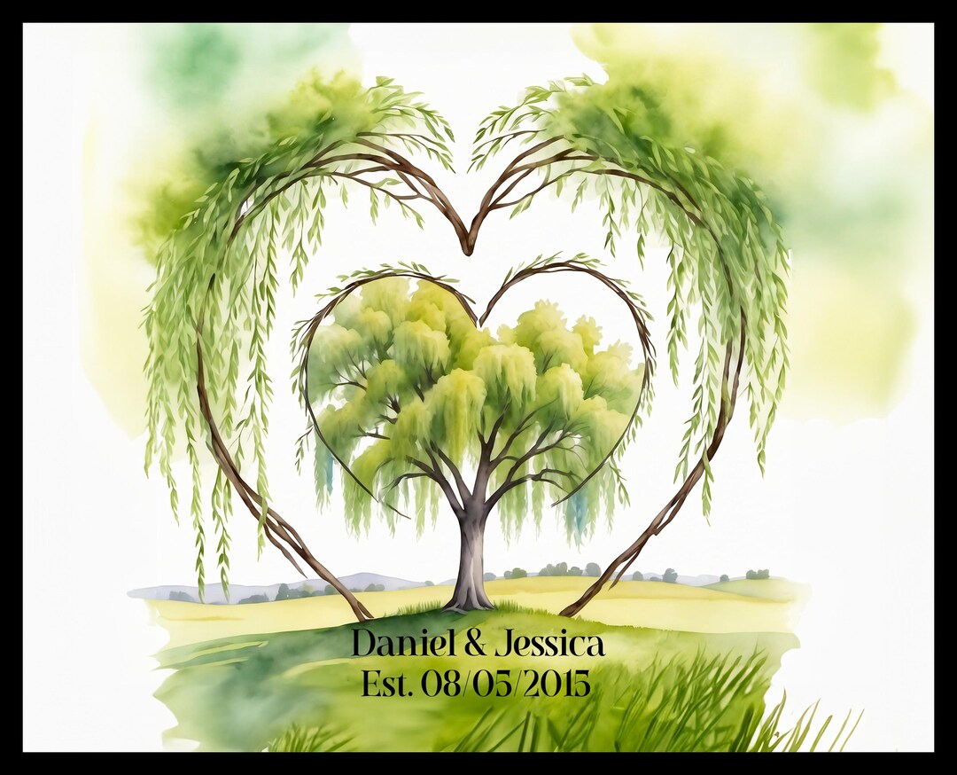 Personalized Willow Tree Watercolor Print! Great 9 Year Anniversary ...
