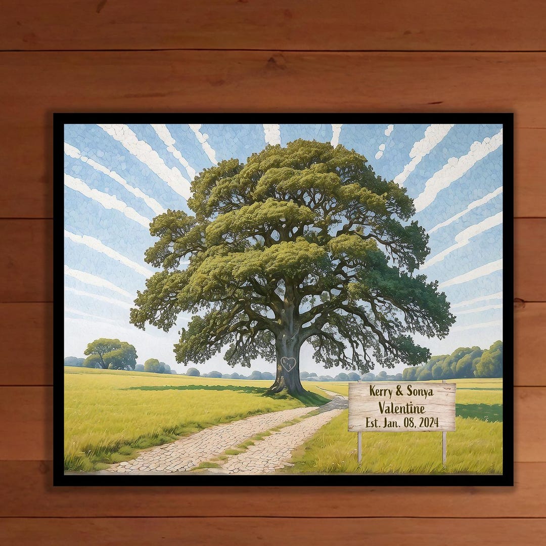 Personalized Oak Tree & Sign Print! Great Wedding or Anniversary Gift ...