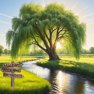 Personalized Willow Tree Anniversary Print, Couples Gift - Etsy