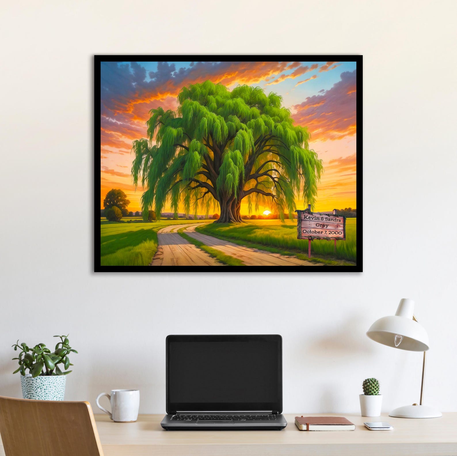 Personalized Willow Tree Anniversary Print, Couples Gift - Etsy