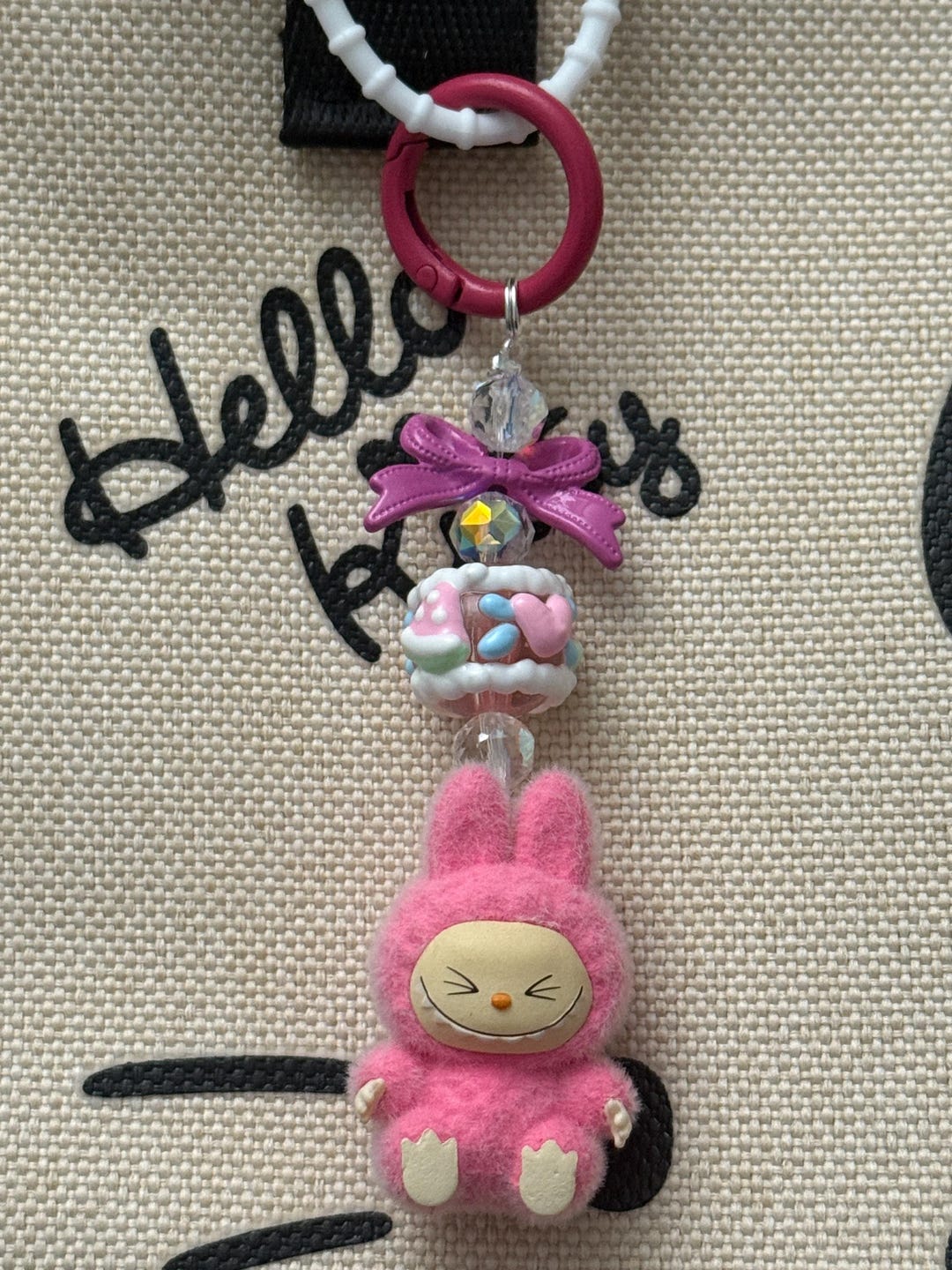 Rose Red- Miniature Sitting Labubu Figurine Keychain - Etsy
