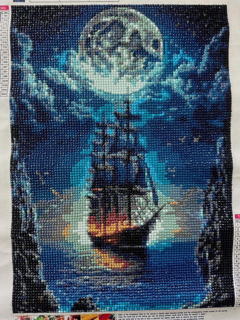 DIAMOND PAINTING of Sailing Ship in the Blue Sea - Etsy