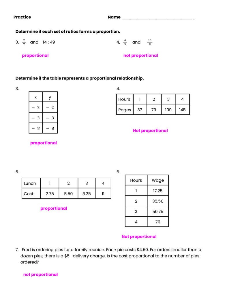 Identify Proportional Relationships - Etsy