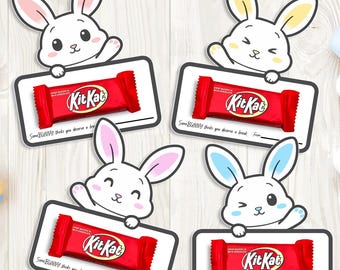 Easter Bunny Chocolate Holder, Printable Easter Treats for Kids, Candy ...