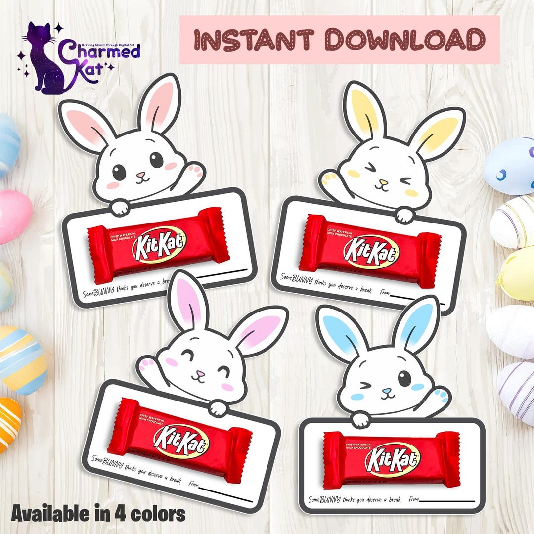 Easter Bunny Chocolate Holder, Printable Easter Treats for Kids, Easter ...