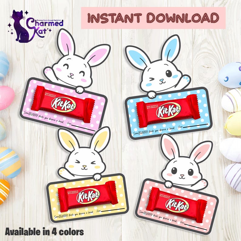 Easter Bunny Chocolate Holder, Printable Easter Treats for Kids, Easter ...