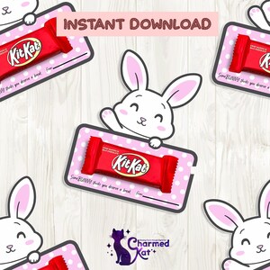 Easter Bunny Chocolate Holder, Printable Easter Treats for Kids, Easter ...