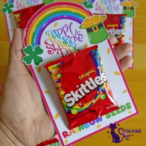 St. Patrick's Day Gift, Rainbow Seeds Tag, Skittles Candy, Classroom ...