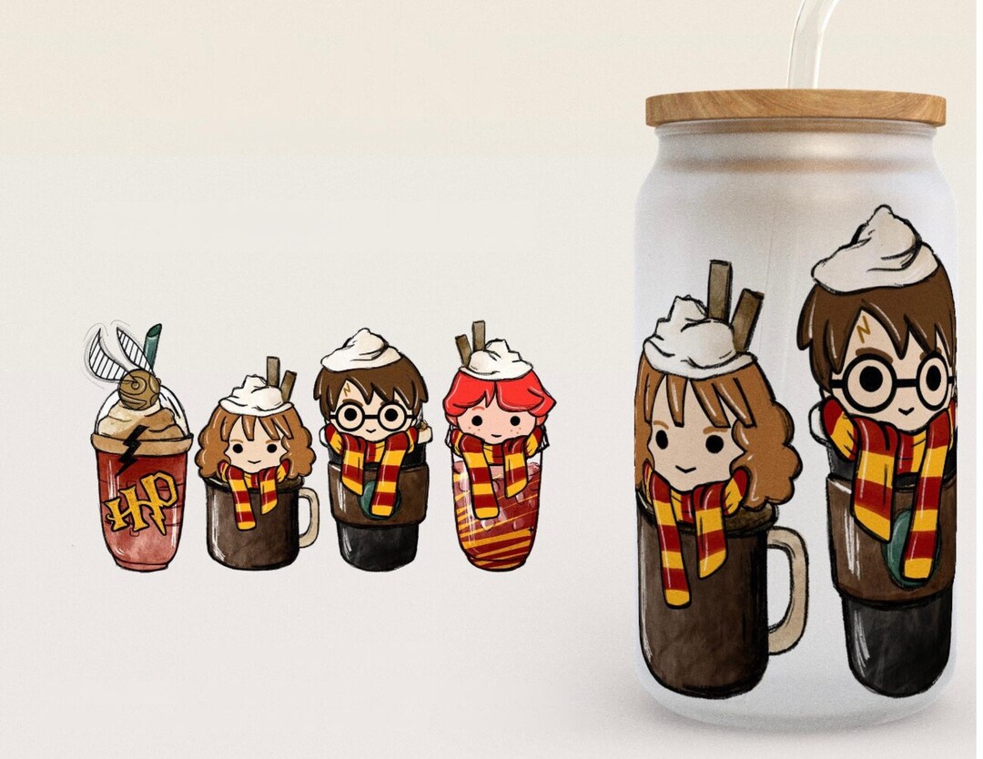 16oz Potterhead Coffee Frosted Glass, Magic Wizard School Cups ...