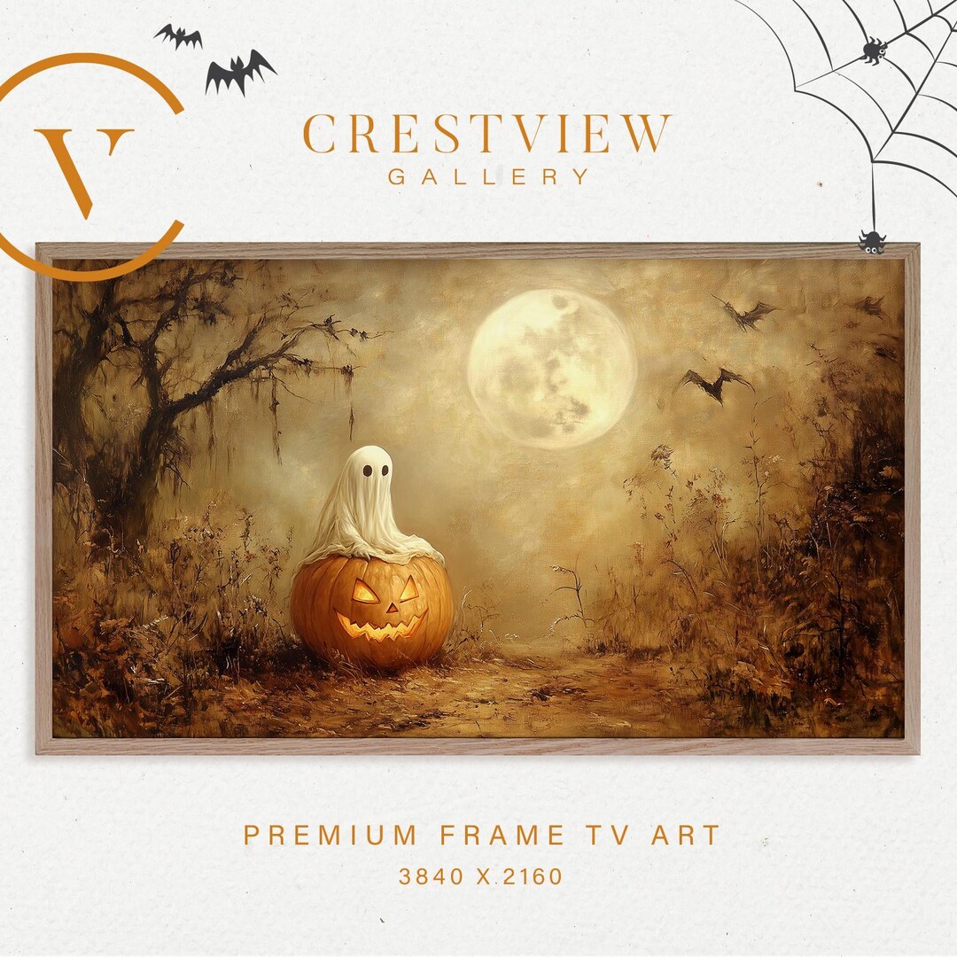 FRAME TV Art Halloween-Geist Kürbis, Vintage Geist im verwunschenen ...