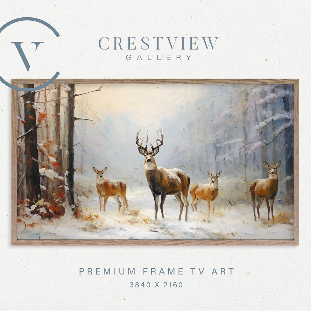Winter Deer Artwork: Vintage Digital Download (samsung Frame TV) | TV13 ...