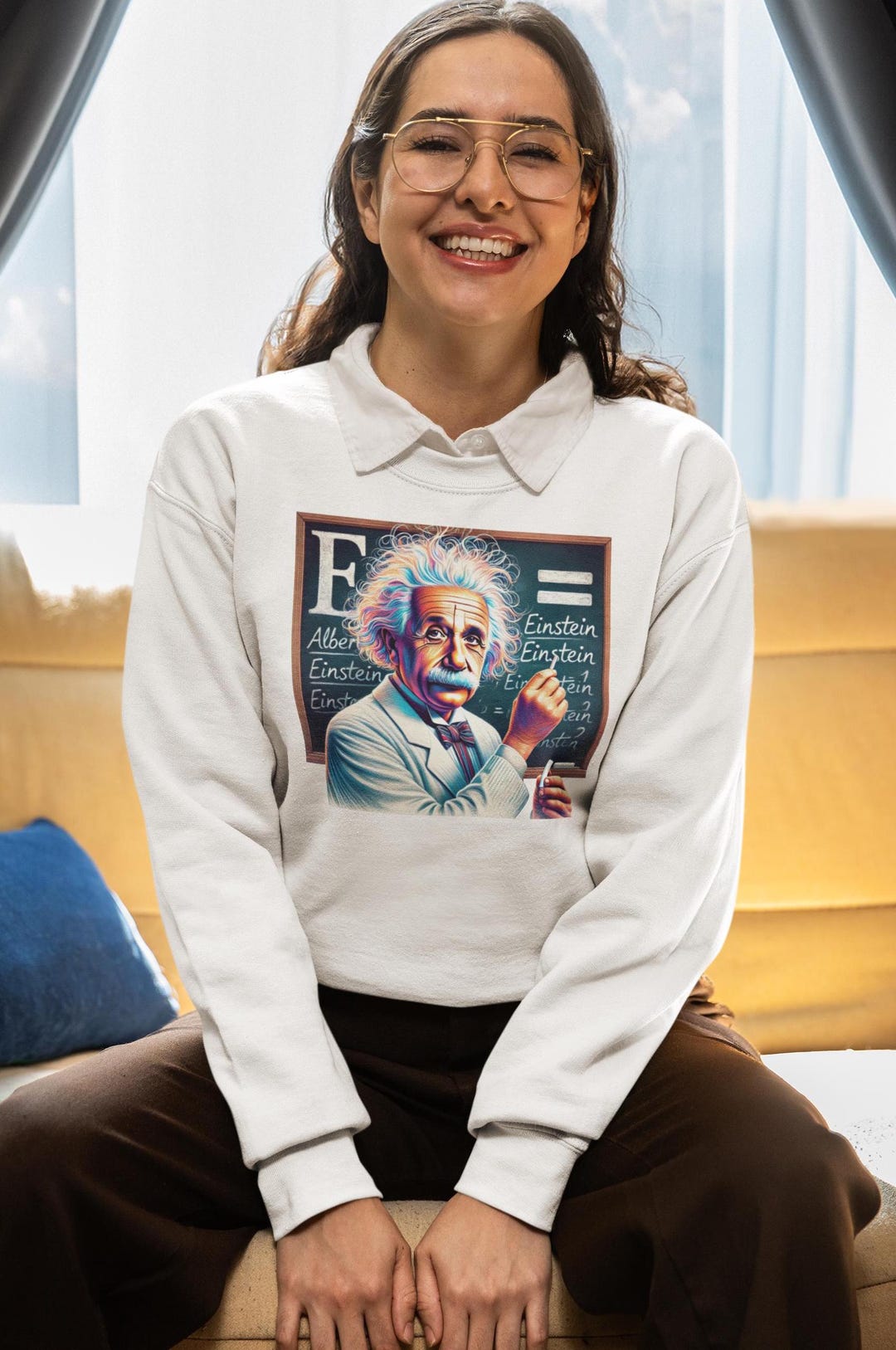 Albert Einstein Sweatshirt, Iconic Scientist Design for Science Lovers ...