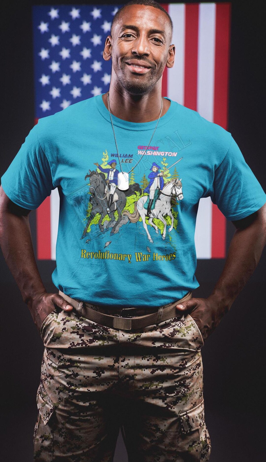 William Lee and George Washington T-shirt, Revolutionary War Heroes ...