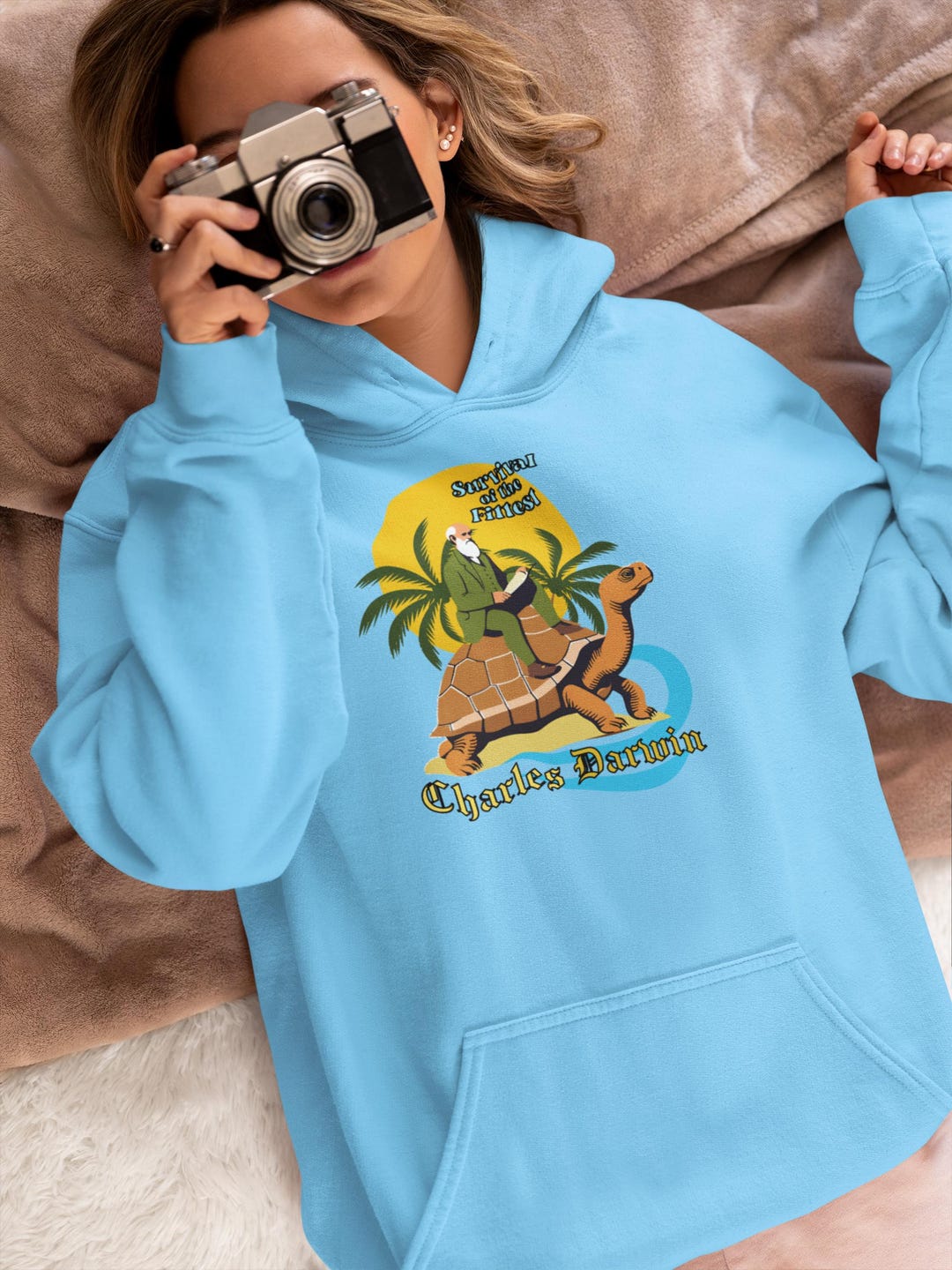 Charles Darwin Hoodie, Charles Darwin Survival of the Fittest Hoodie ...