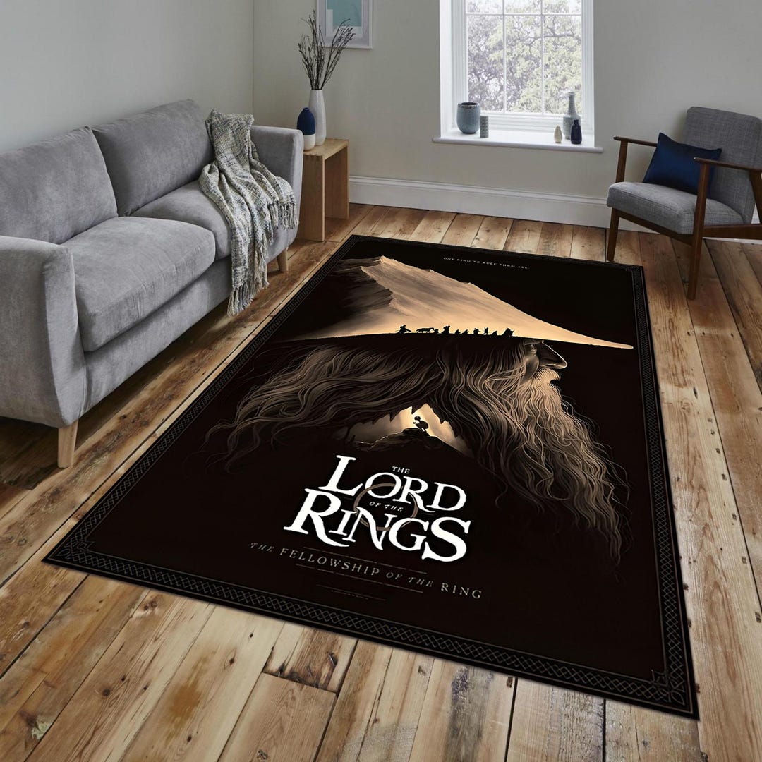 Lord of the Rings Rug: Movie Poster Design, Modern Living Room Decor - Etsy