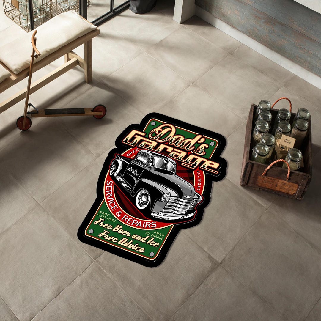 Garage Rug, Car Rug, Living Room Rug, Custom Rug, Area Rug, Gift for ...