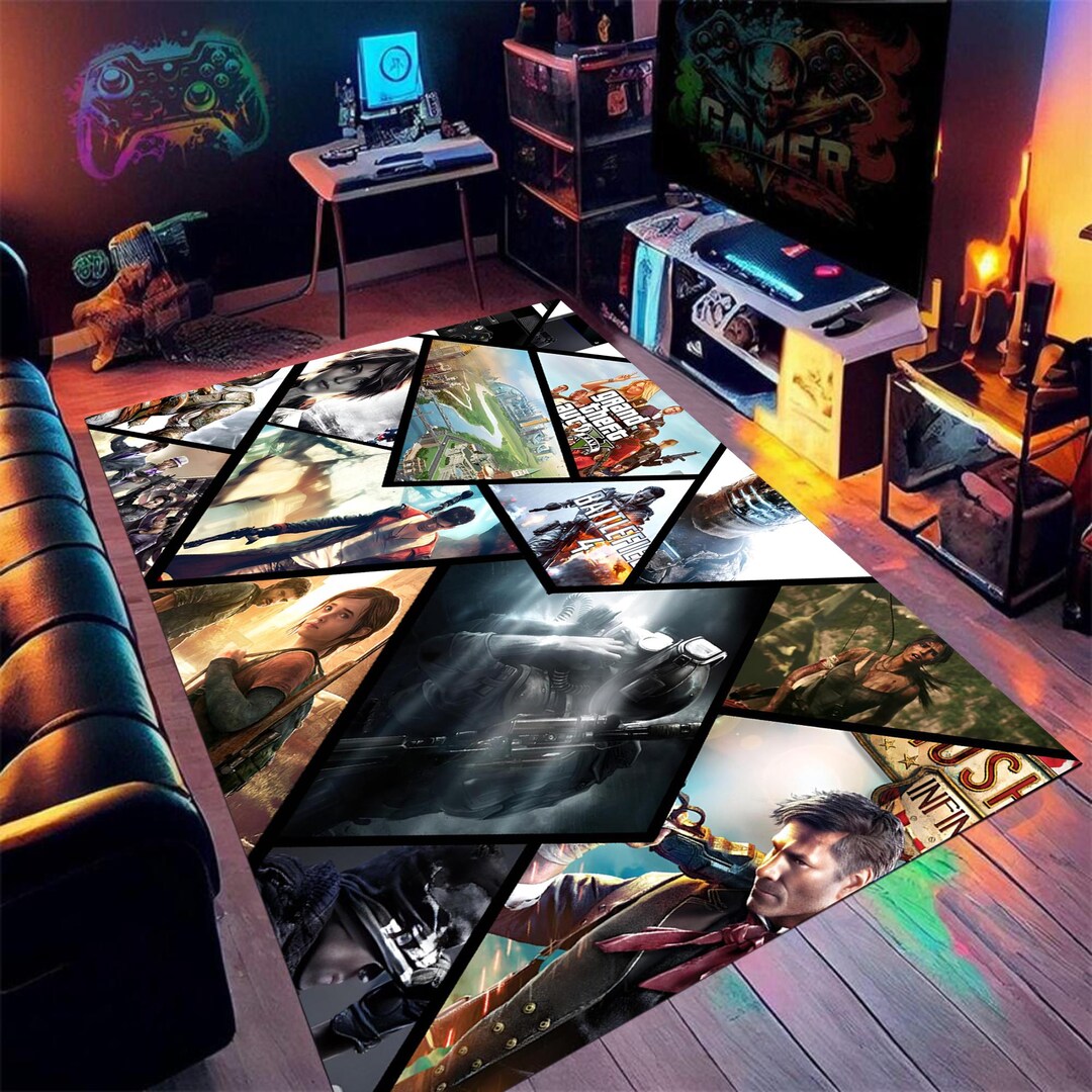 Player Decor,game Room Rug, Game Room Decor, Player Rug ,video Game Rug ...
