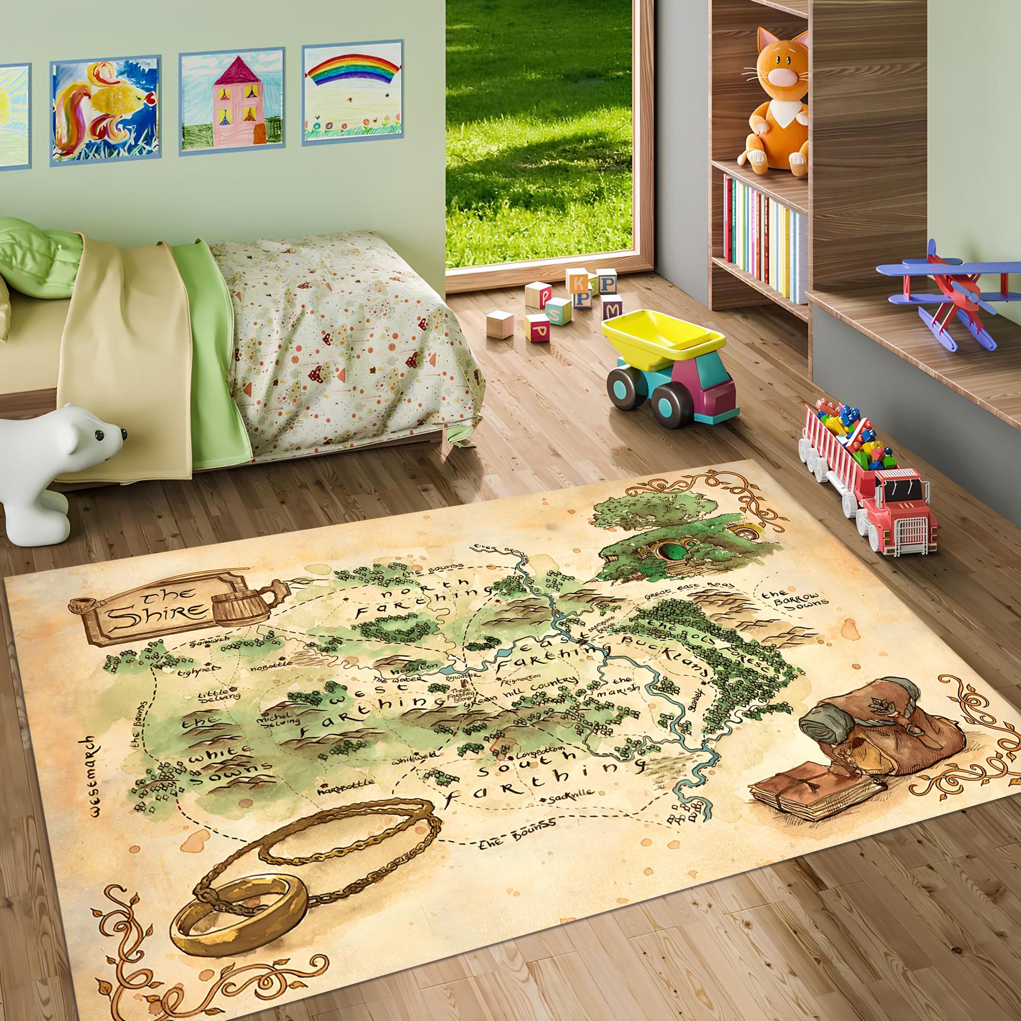 Middle Earth Map Rug,popular Movie Rug, Map Rug, the Rings Map Rug ...